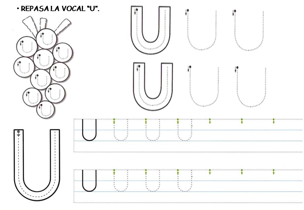 Grafomotricidad letra u – 13 – Manualidades a Raudales