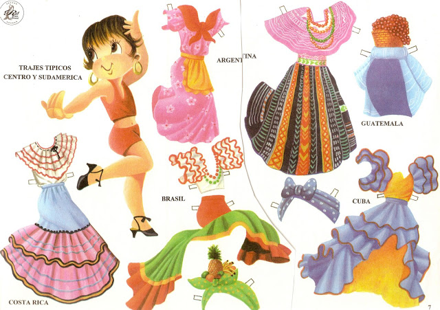 Recortable De Muñecas De Trajes Típicos Manualidades A Raudales